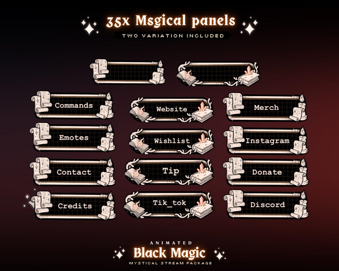 Black Magic Stream Package for Twitch | Witchy Mystical Theme ...