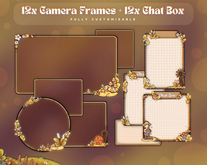 Farm Garden Stream Package: Cozy Kawaii Animated Twitch Overlay ...