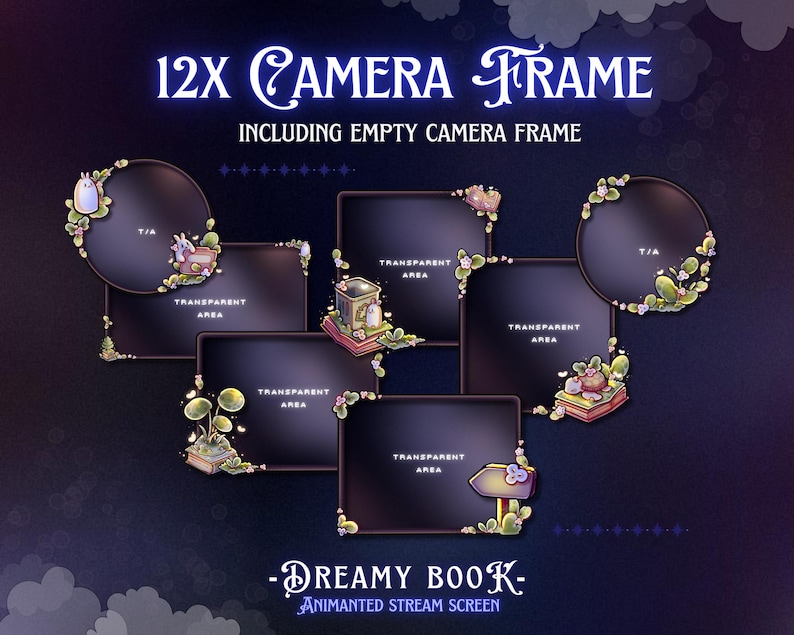 Animated Dreamy Book Stream Package , Twitch Screen, Magical Lodi Night ...