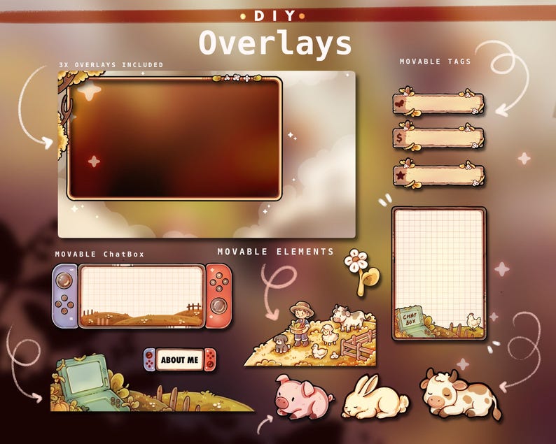 Y2k Switch Harvest Stream Package | Custom Cozy Streaming | Isometric ...