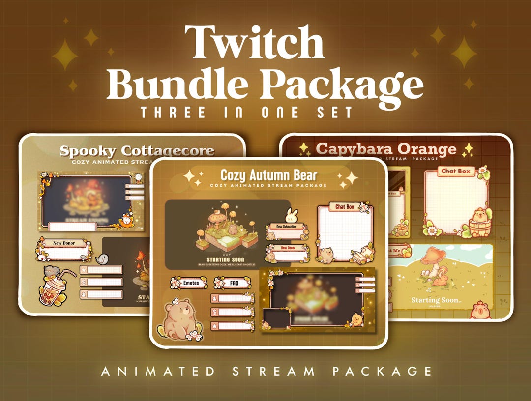Animated Stream Bundle for Twitch | Custom Cozy Overlay | Animated ...