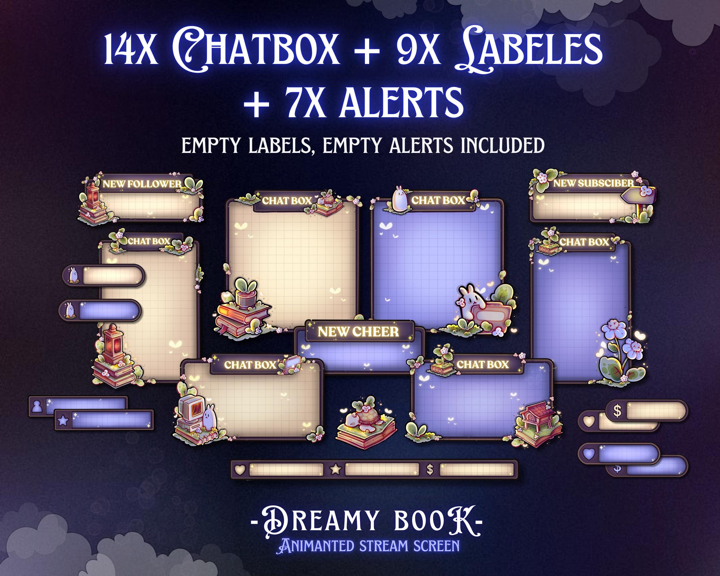 Animated Dreamy Book Stream Package , Twitch Screen, Magical Lodi Night ...