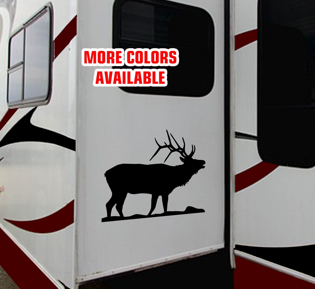 Elk Wildlife Camping RV Vinyl Graphic Sticker Decal | RV Slide Decal RV ...