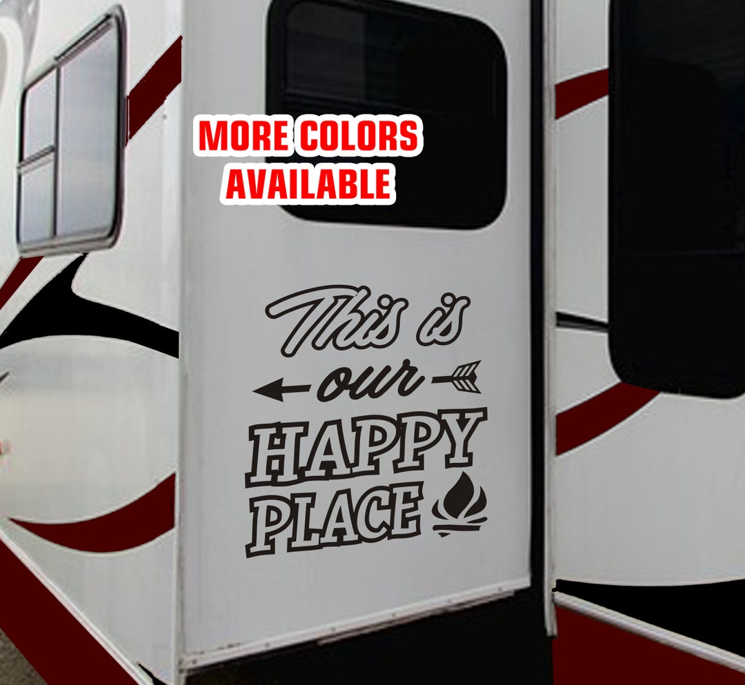 This is Our Happy Place Camping RV Vinyl Graphic Sticker Decal | RV ...
