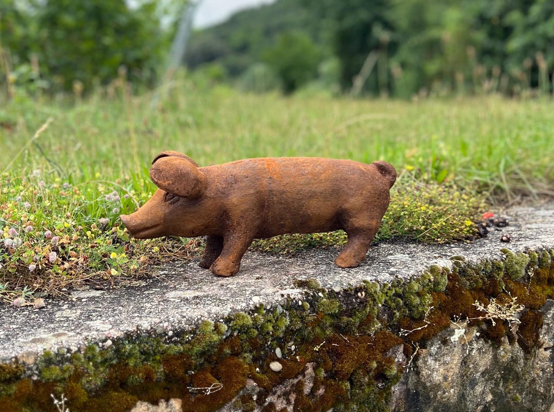 Pig Made of Cast Iron, Pig, Piglet, Garden Statue, Cast Iron, Pig ...