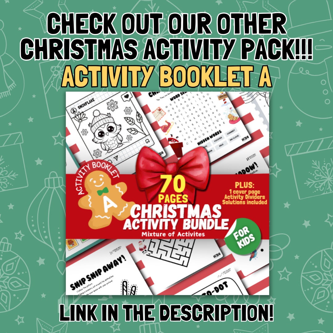 77 Pages Christmas Activity Pages for Kids, Coloring, Word Search, Maze ...