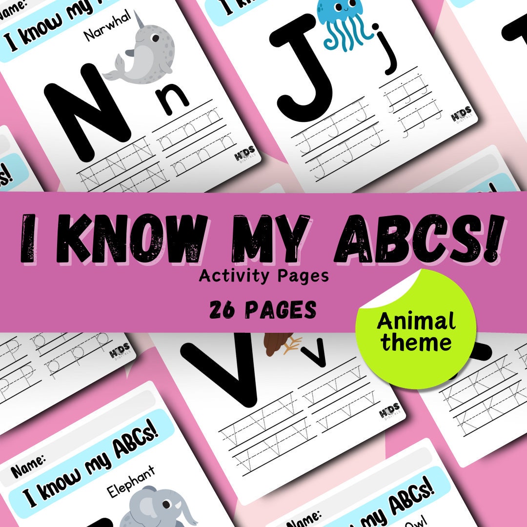 26 Pages ABC Worksheets With Tracing Letters, Upper Case and Lower Case ...