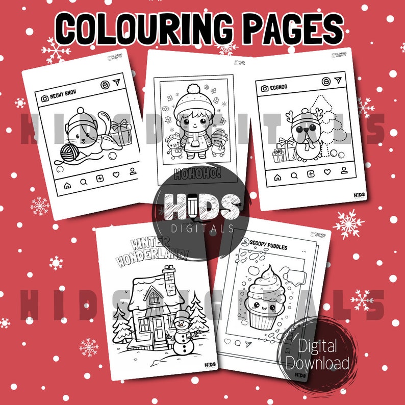 77 Pages Christmas Activity Pages for Kids, Coloring, Word Search, Maze ...