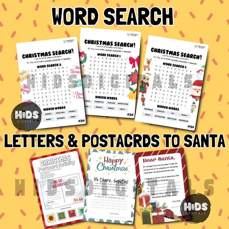 77 Pages Christmas Activity Pages for Kids, Coloring, Word Search, Maze ...