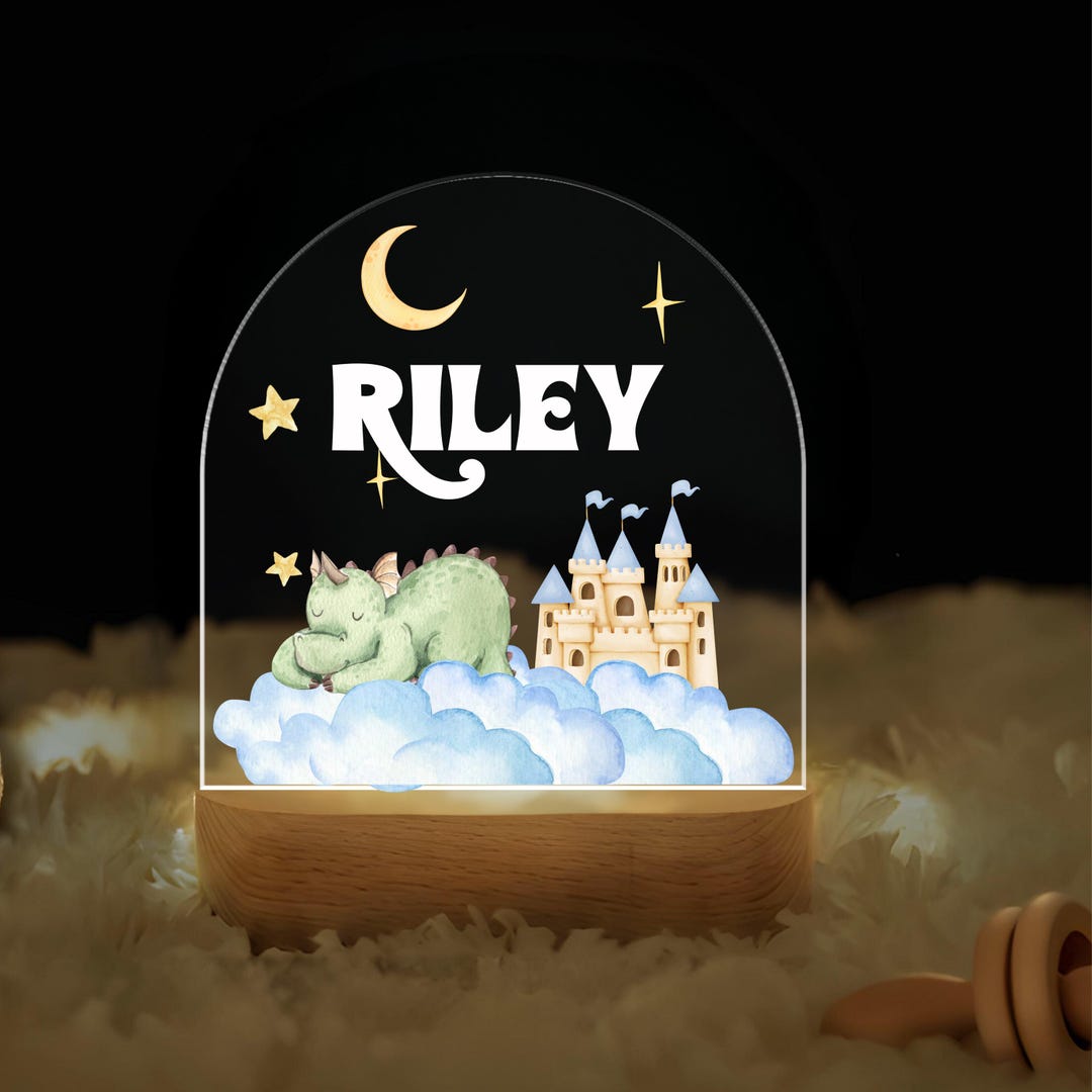 Personalized Dragon Night Light, Kids Night Light, Dragon Bedroom Decor ...