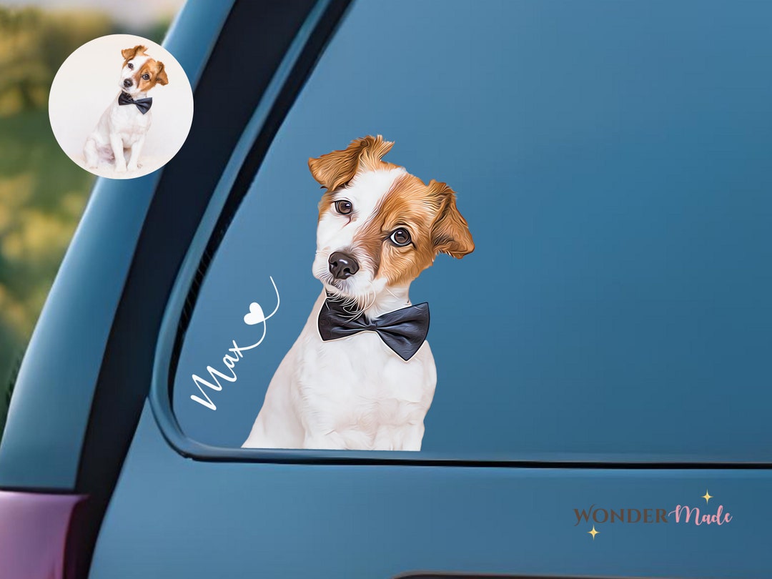 Custom Pet Photo Car Vinyl Decal, Custom Pet Sticker, Die-cut Dog ...