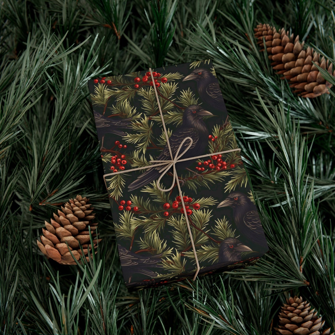 Gothic Ravens Holiday Gift Wrap - Luxurious & Eco-friendly - Etsy
