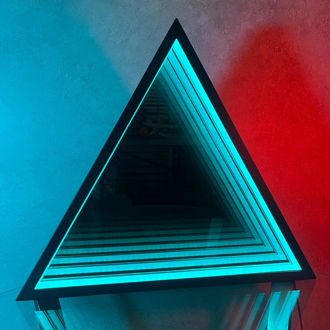 Triangle Infinity Mirror | Custom Color-changing LED Wall Art ...