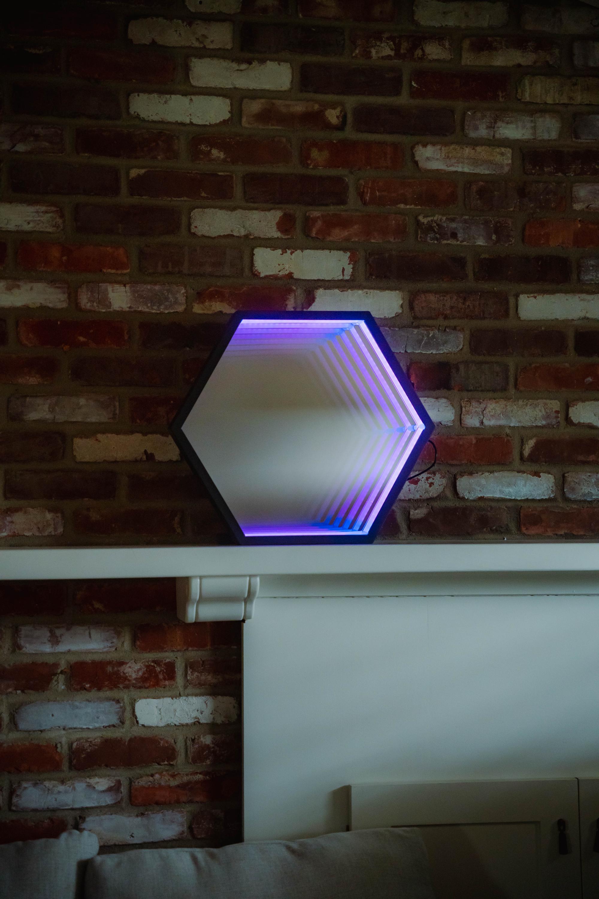 Hexagon Infinity Mirror | Custom Color-changing LED Wall Art ...