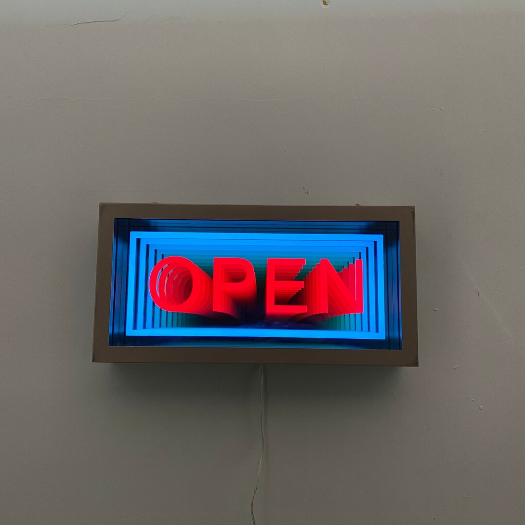 Modern Infinity Mirror Open Sign Infinity Mirror Wall Decor Infinity ...