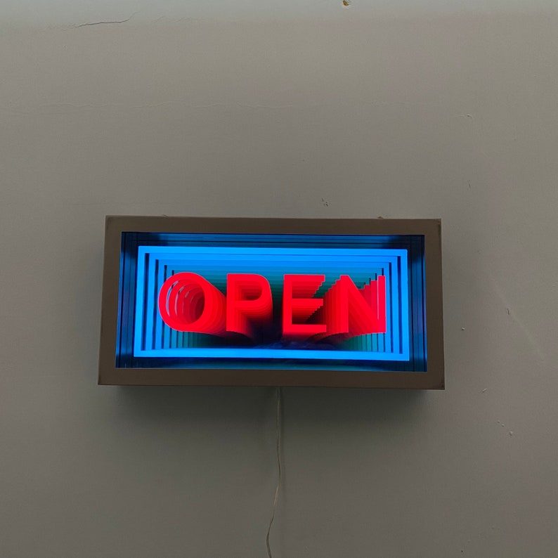 Modern Infinity Mirror Open Sign Infinity Mirror Wall Decor Infinity ...