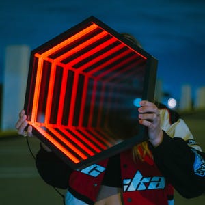 Hexagon Infinity Mirror | Custom Color-changing LED Wall Art ...