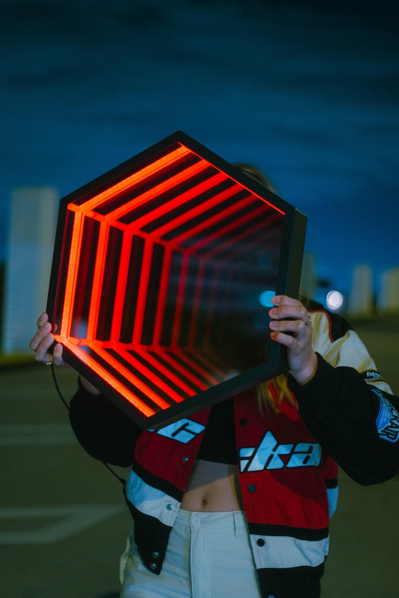 Hexagon Infinity Mirror | Custom Color-changing LED Wall Art ...