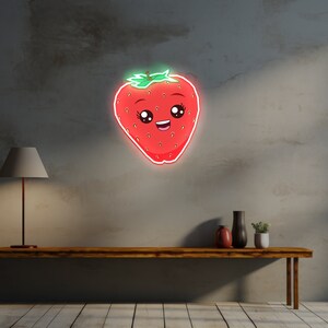 Anime Strawberry LED Neon Sign Cute LED Neon Sign Custom Neon Anime ...