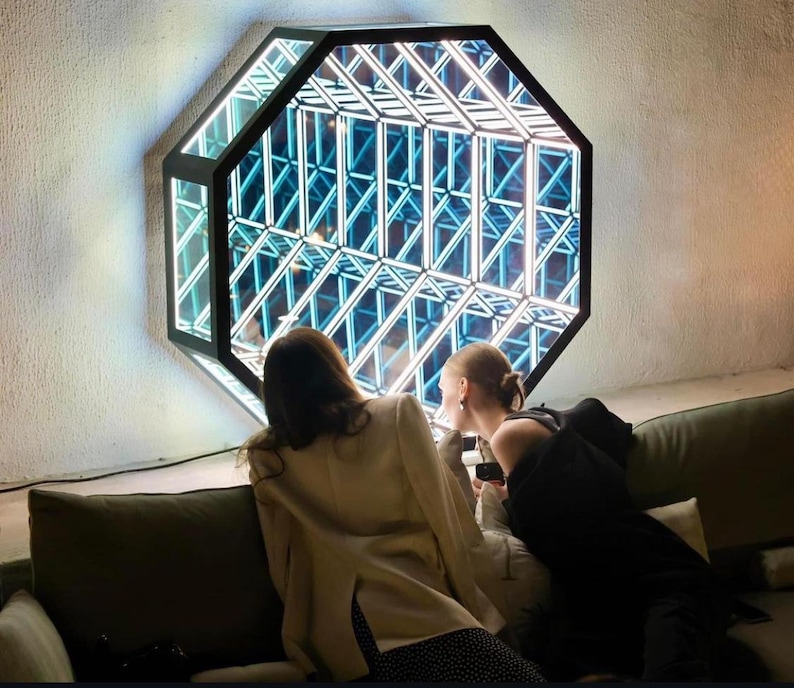 Infinity Mirror Wall Art | LED 3D Infinity Mirror | Modern Geometric ...