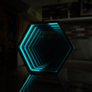 Hexagon Infinity Mirror | Custom Color-changing LED Wall Art ...