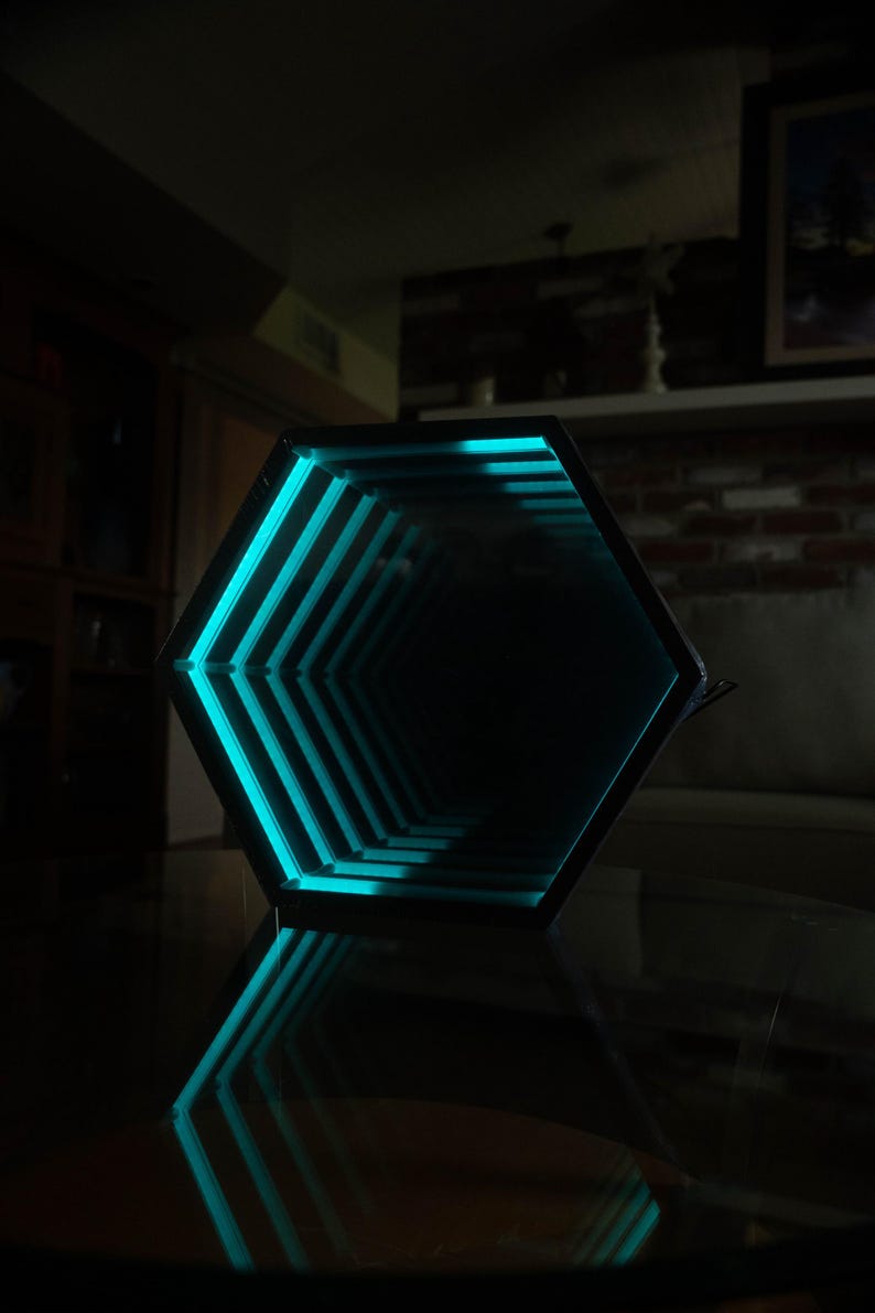 Hexagon Infinity Mirror | Custom Color-changing LED Wall Art ...