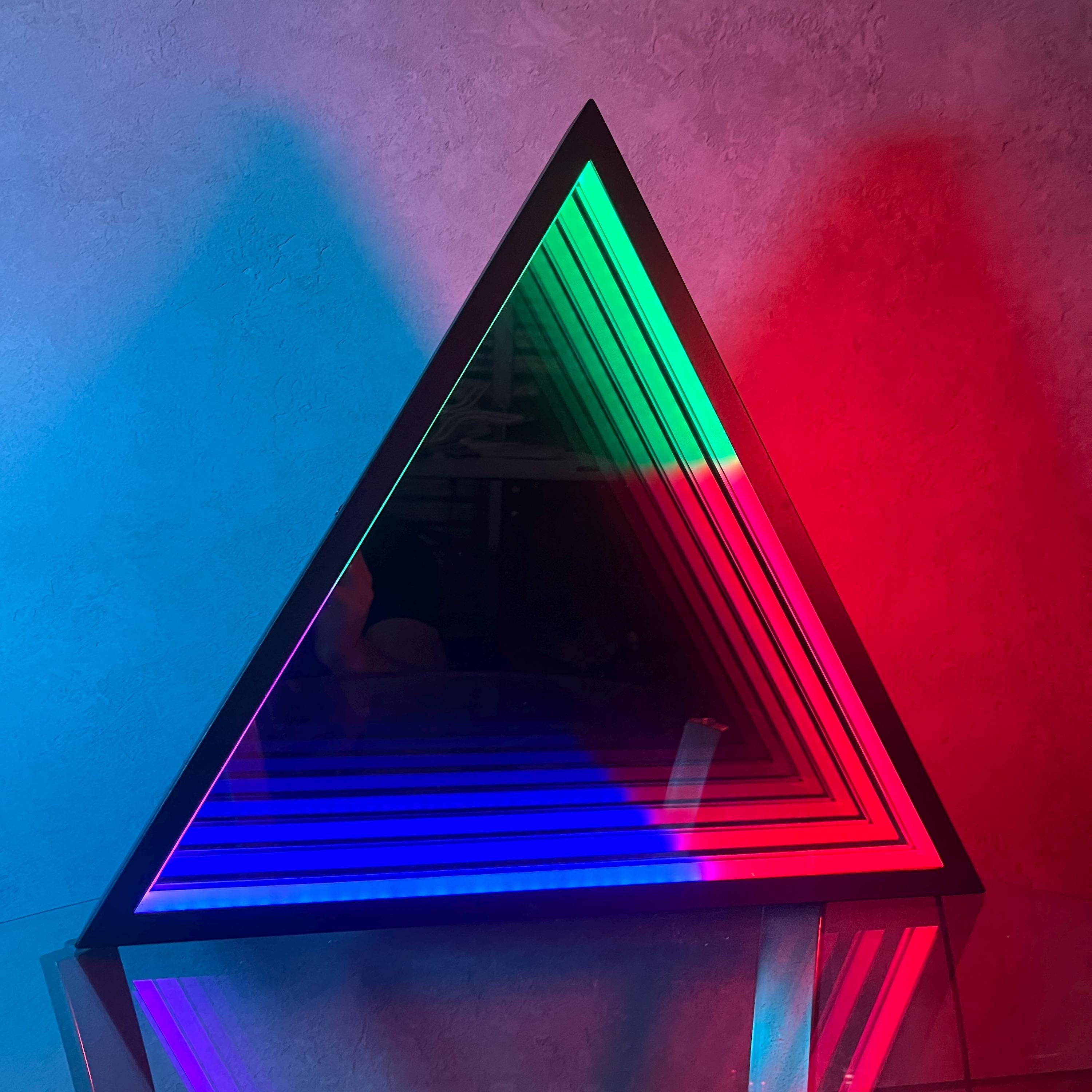 Triangle Infinity Mirror Custom Color-changing LED Wall Art Geometric ...