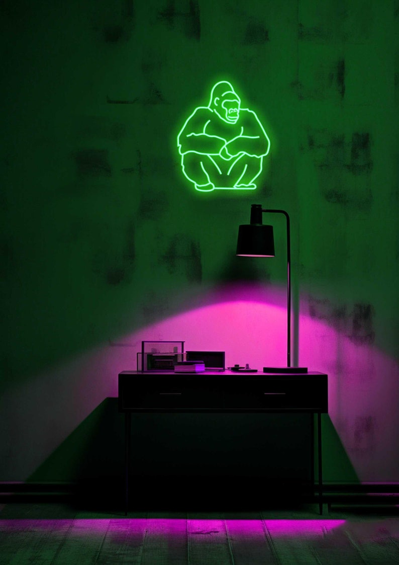 Gorilla LED Neon Sign Cool Neon Sign Custom Neon Sign Cool Room Decor ...