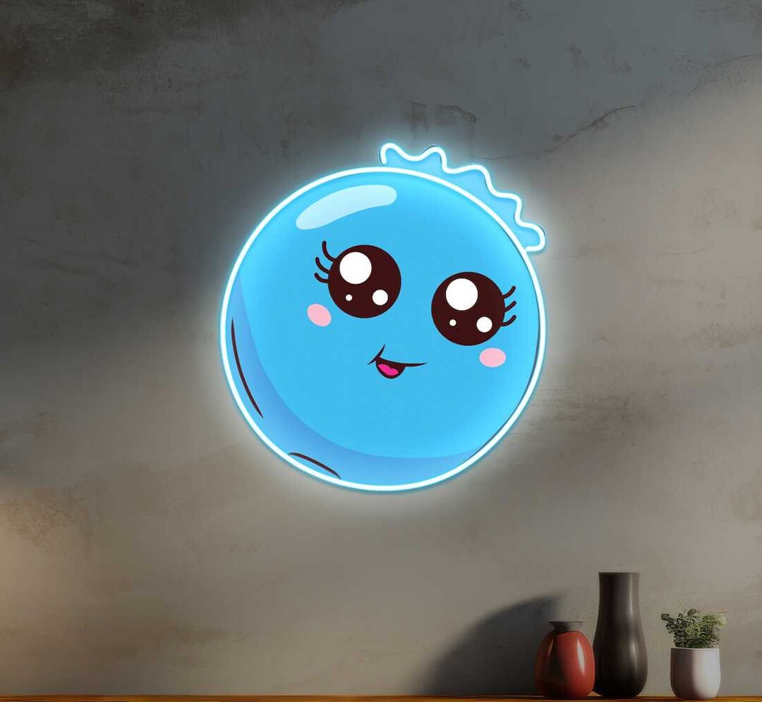 Anime Blueberry LED Neon Sign Cute LED Neon Sign Custom Neon Anime Neon ...