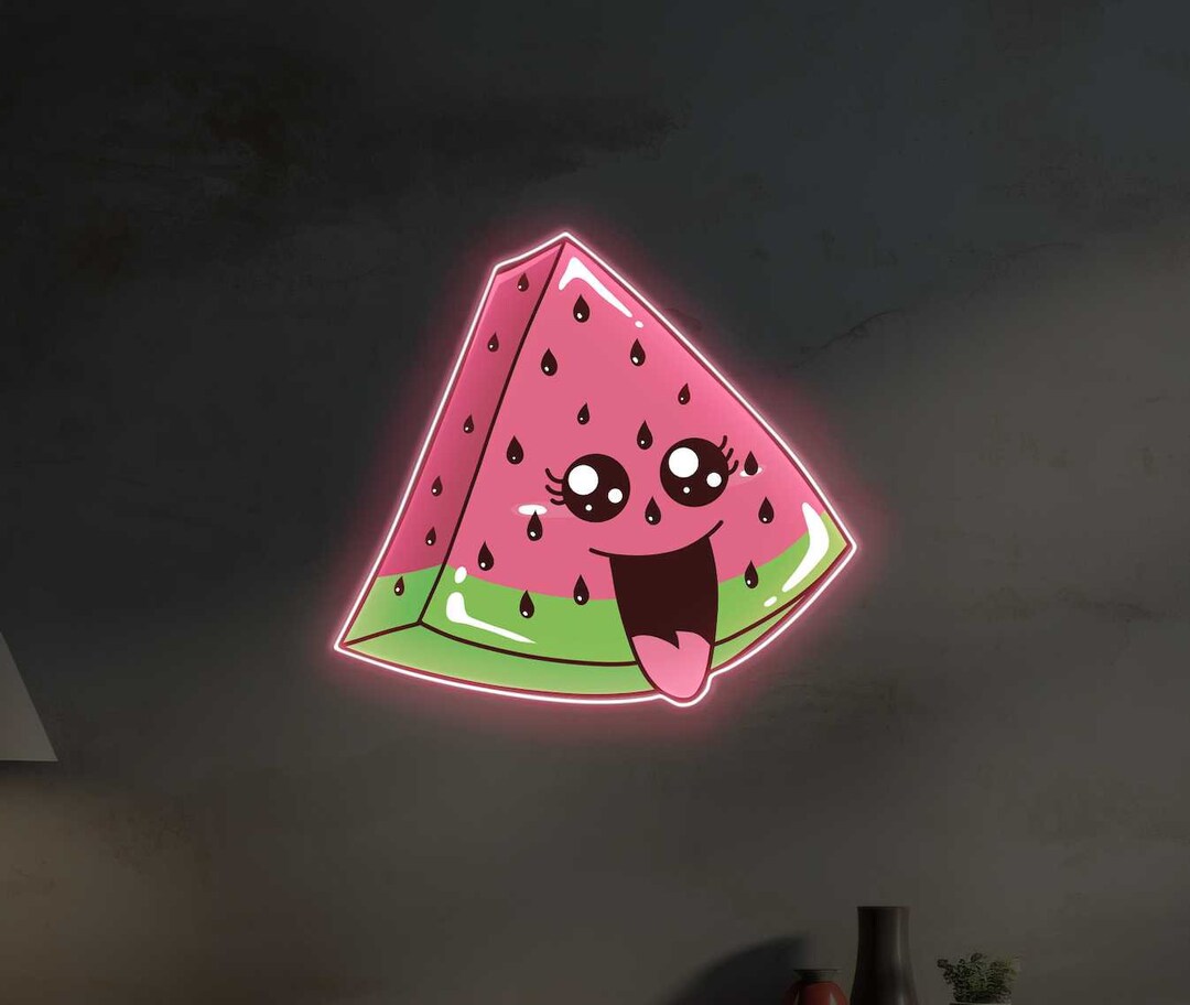 Anime Watermelon LED Neon Sign Cute LED Neon Sign Custom Neon Anime ...