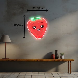 Anime Strawberry LED Neon Sign Cute LED Neon Sign Custom Neon Anime ...