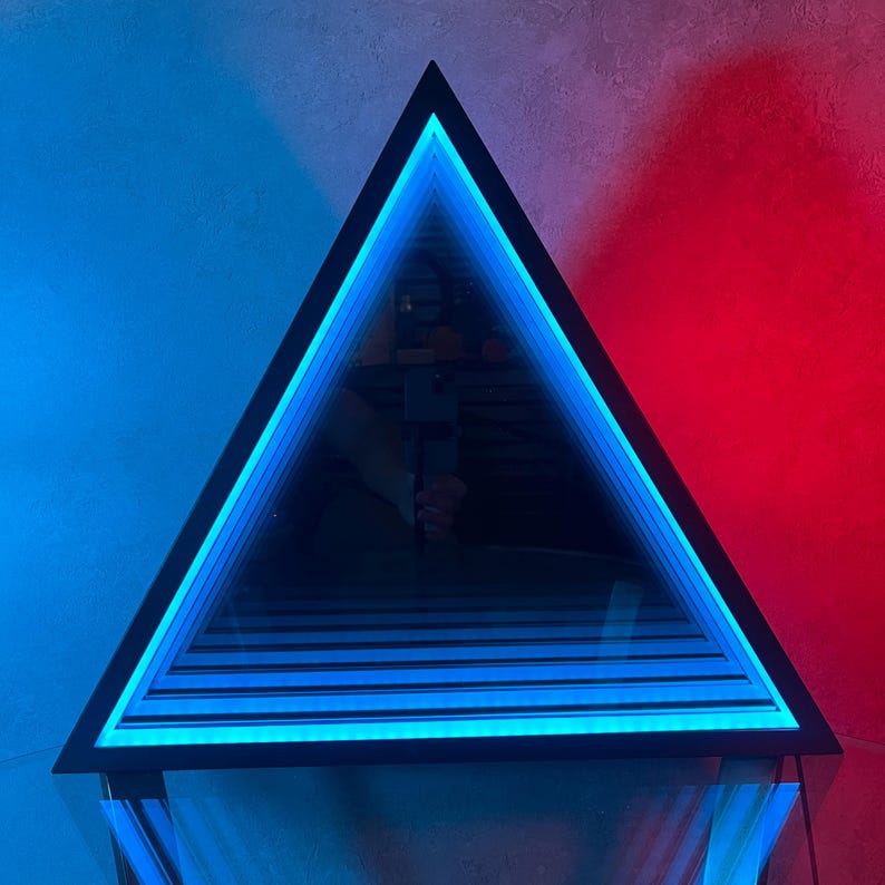 Triangle Infinity Mirror | Custom Color-changing LED Wall Art ...