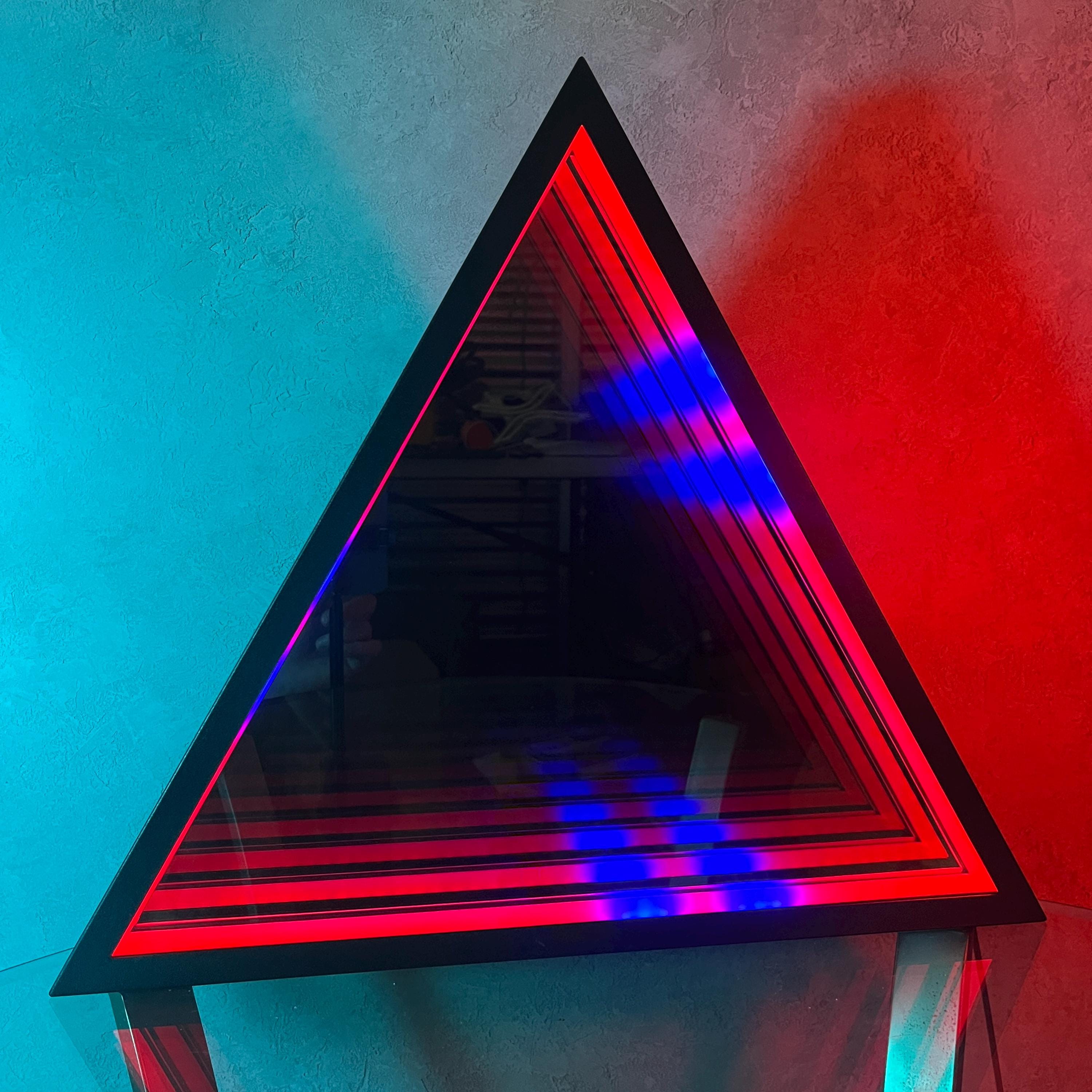 Triangle Infinity Mirror | Custom Color-changing LED Wall Art ...