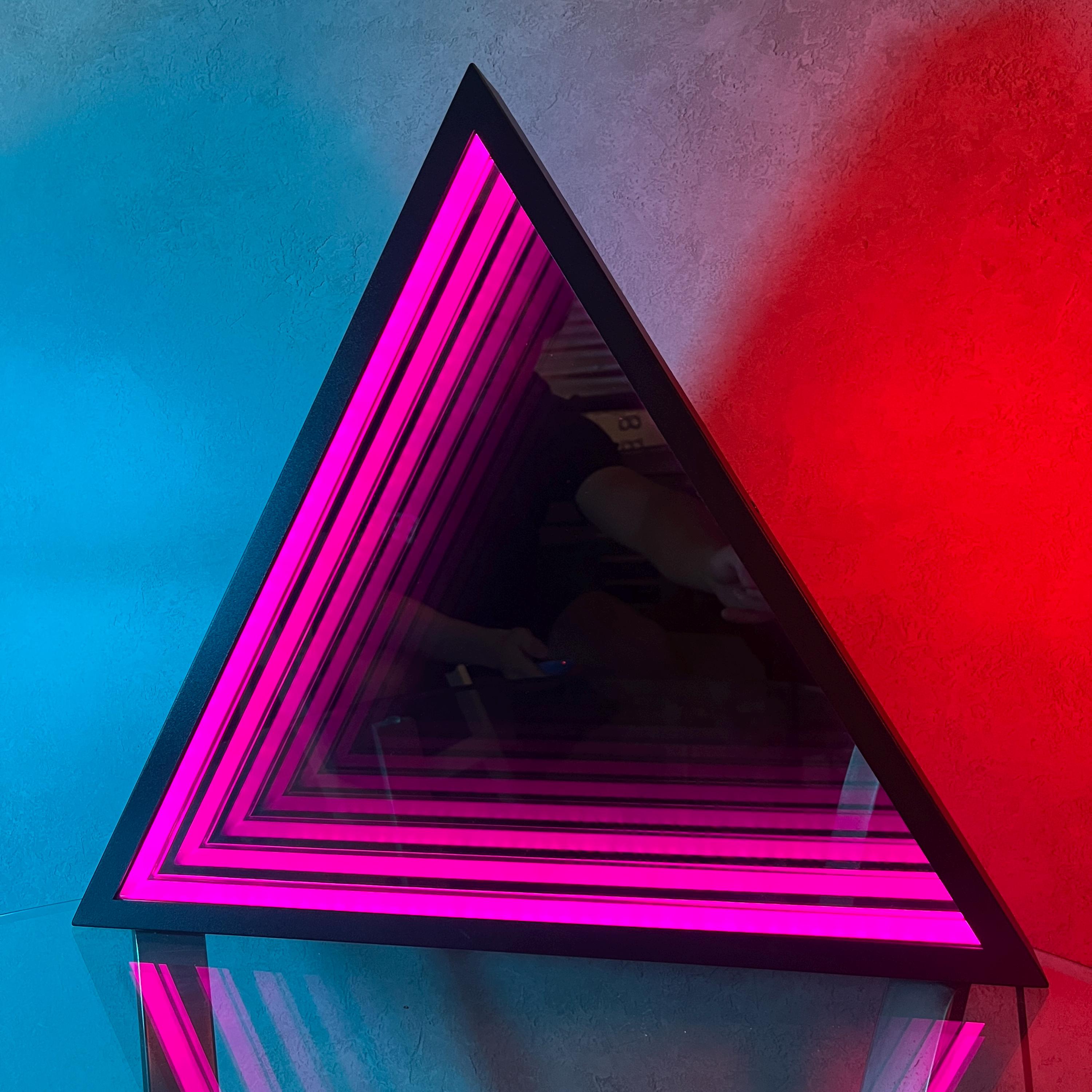 Triangle Infinity Mirror Custom Color-changing LED Wall Art Geometric ...