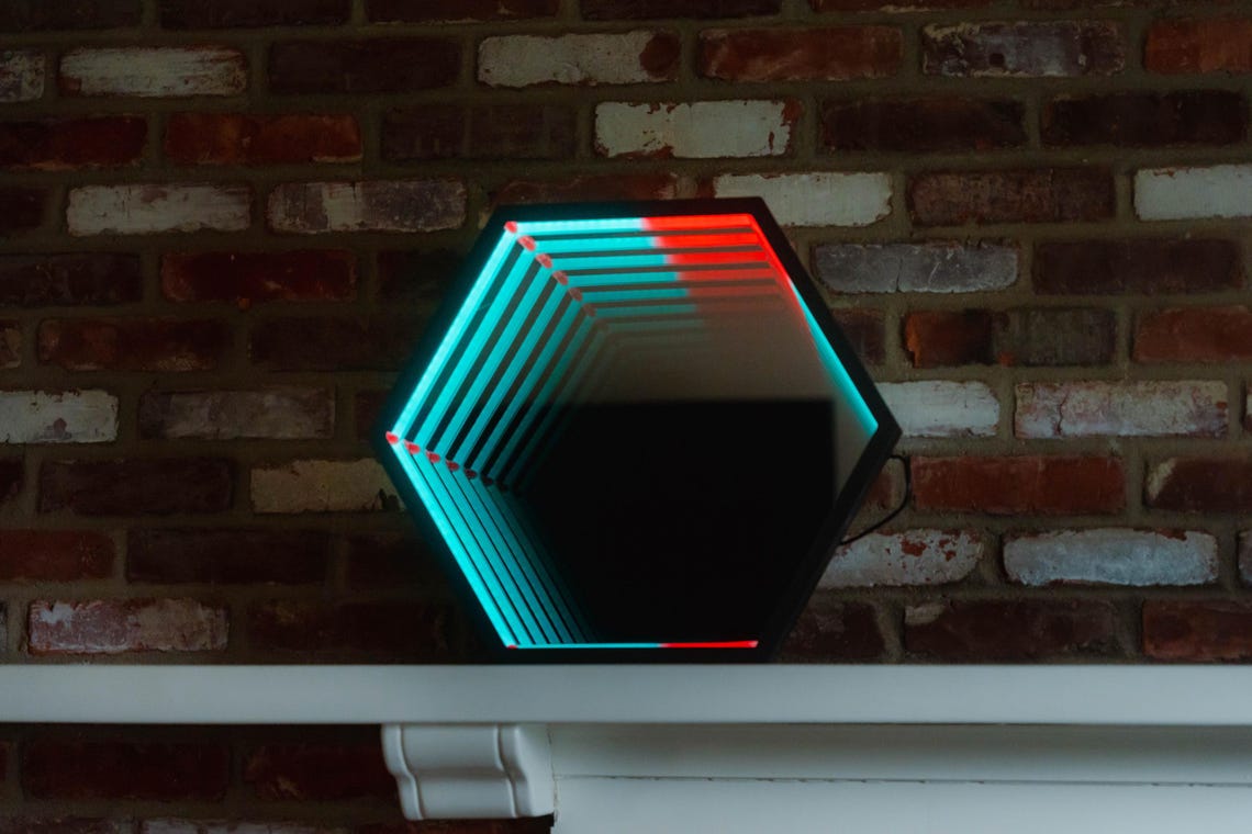Hexagon Infinity Mirror | Custom Color-changing LED Wall Art ...