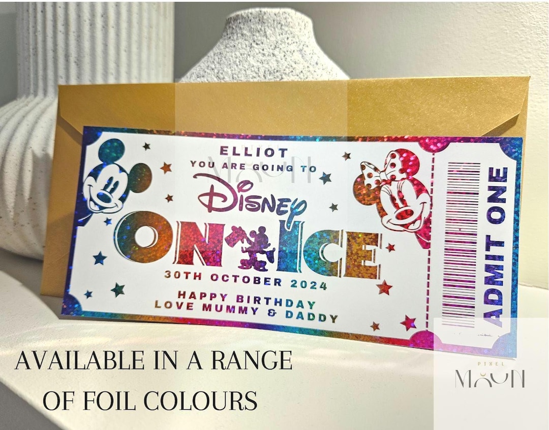 Disney on Ice Foil Ticket, Surprise Event Pass, Personalised Keepsake ...