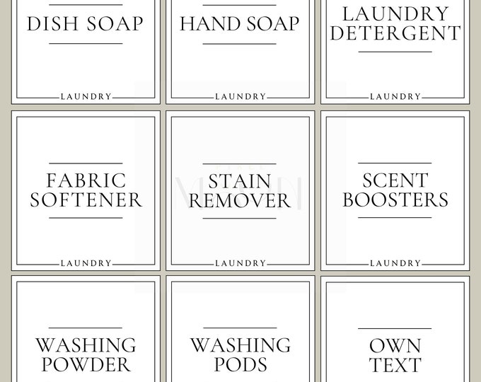Laundry Organisation Labels, Personalised Jar Labels, Sticker Label ...