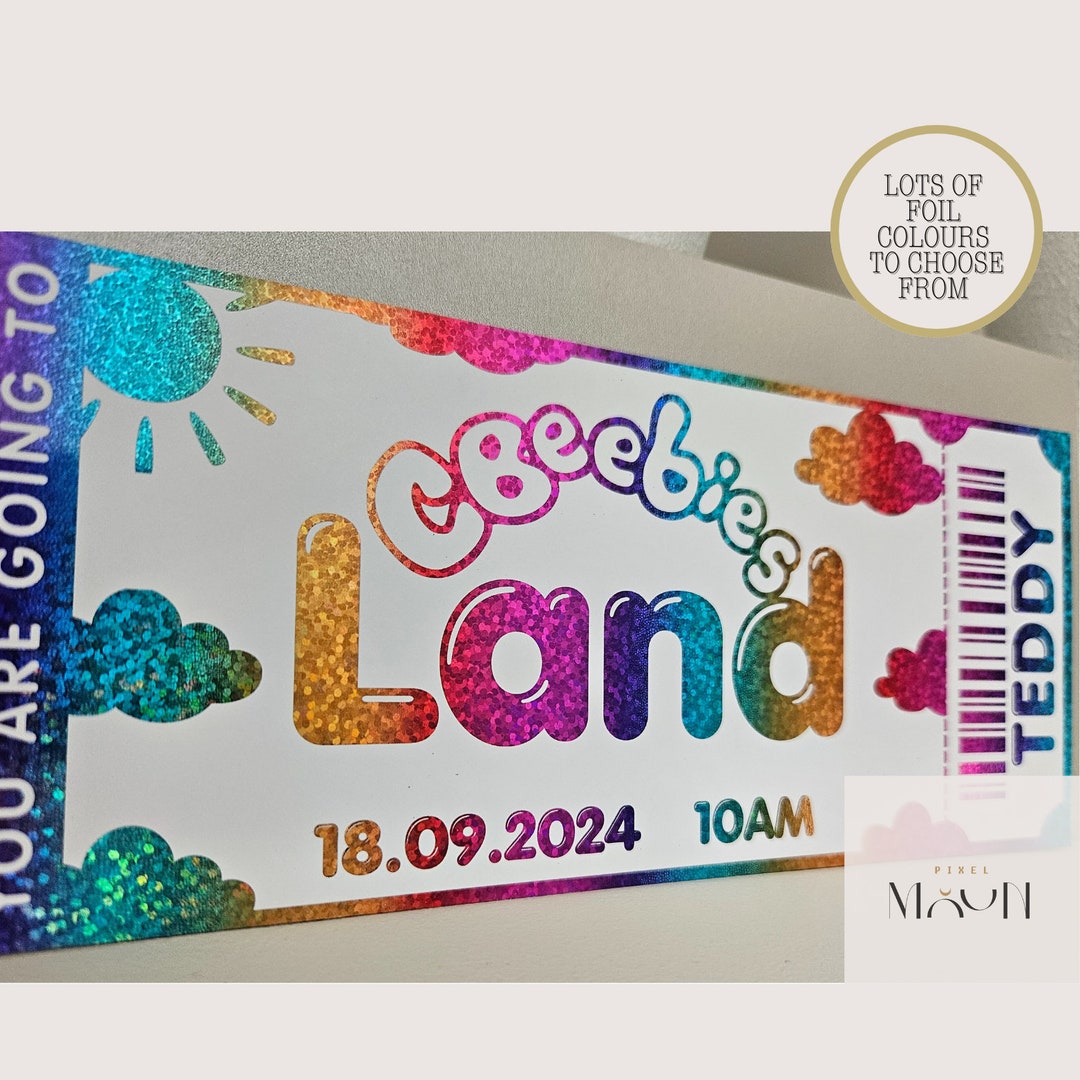 Cbeebies Land Foil Surprise Ticket, Theme Park Pass, Personalised ...