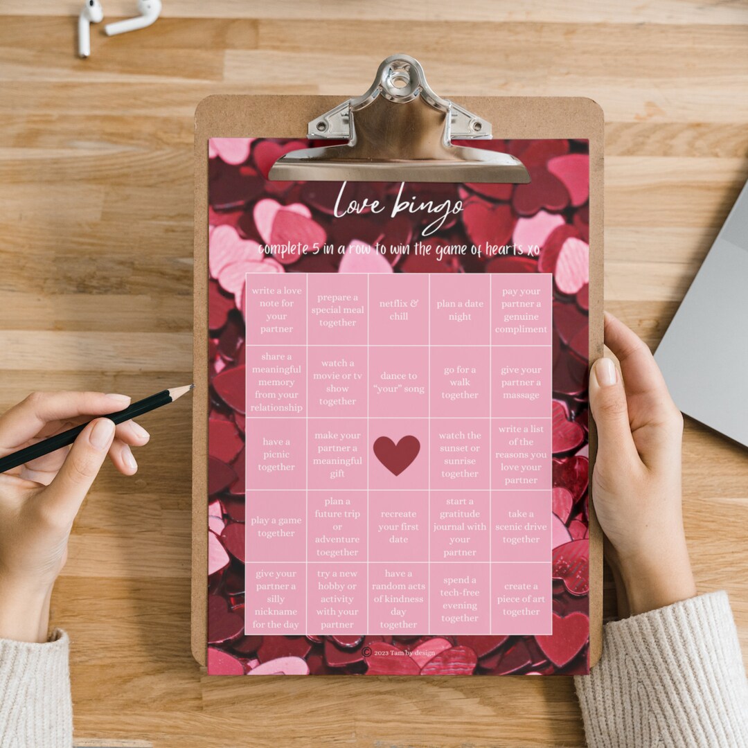 Couples Love Bingo Game at Home Date Night Ideas, Couple Fun Date Night ...