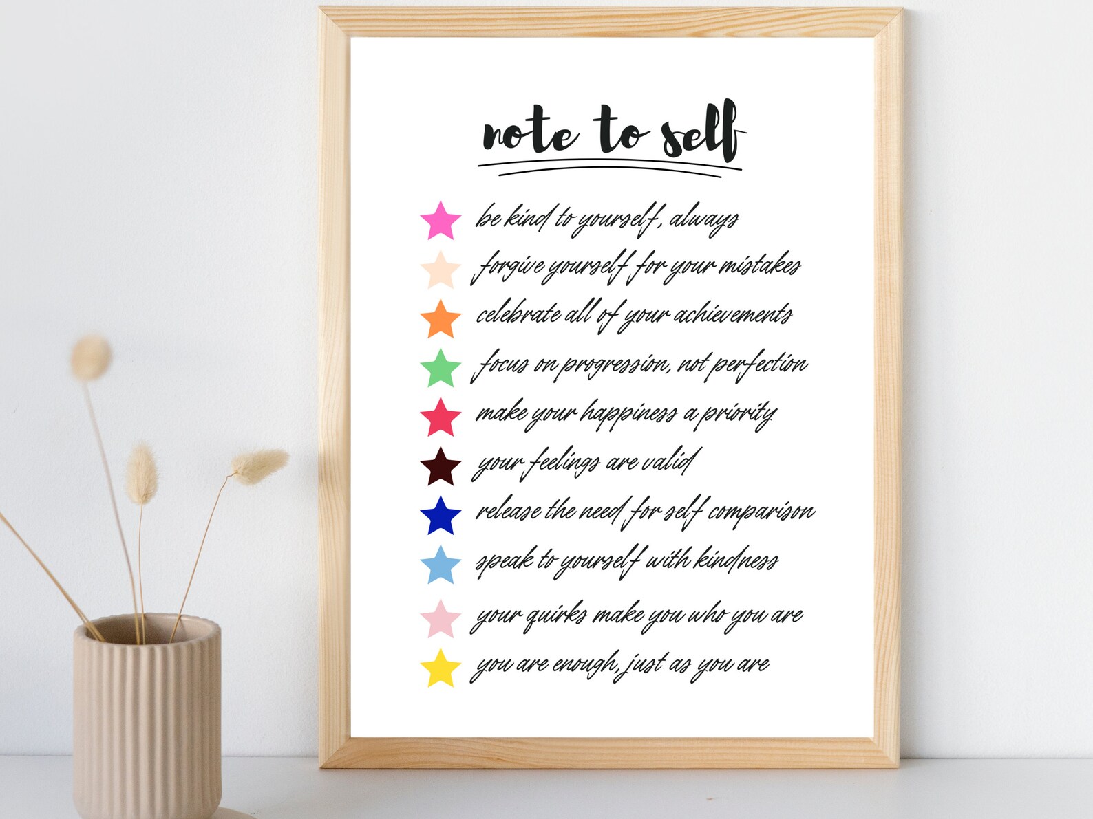 PRINTABLE Note to Self Poster Positive Affirmations, Love Yourself ...