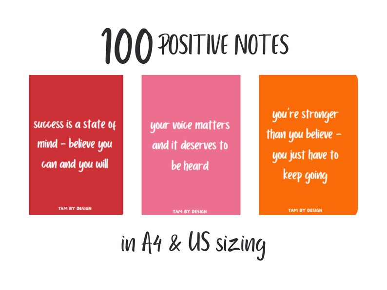 Daily Positive Thoughts Cards Positive Attitude Quotes - Etsy