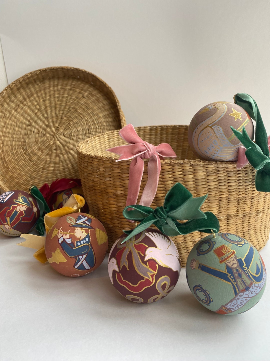 Individual - Twelve Days of Christmas Baubles Hand Painted - Etsy UK