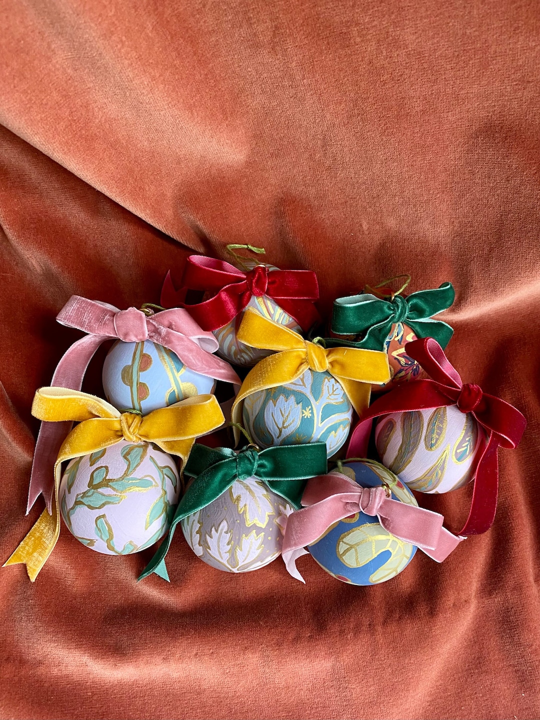 Christmas Baubles, Hand Painted Christmas Decoration - Etsy