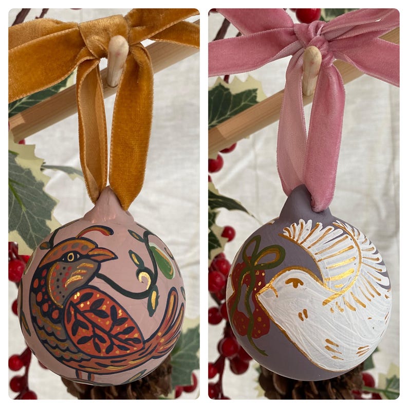 Individual - Twelve Days of Christmas Baubles Hand Painted - Etsy UK