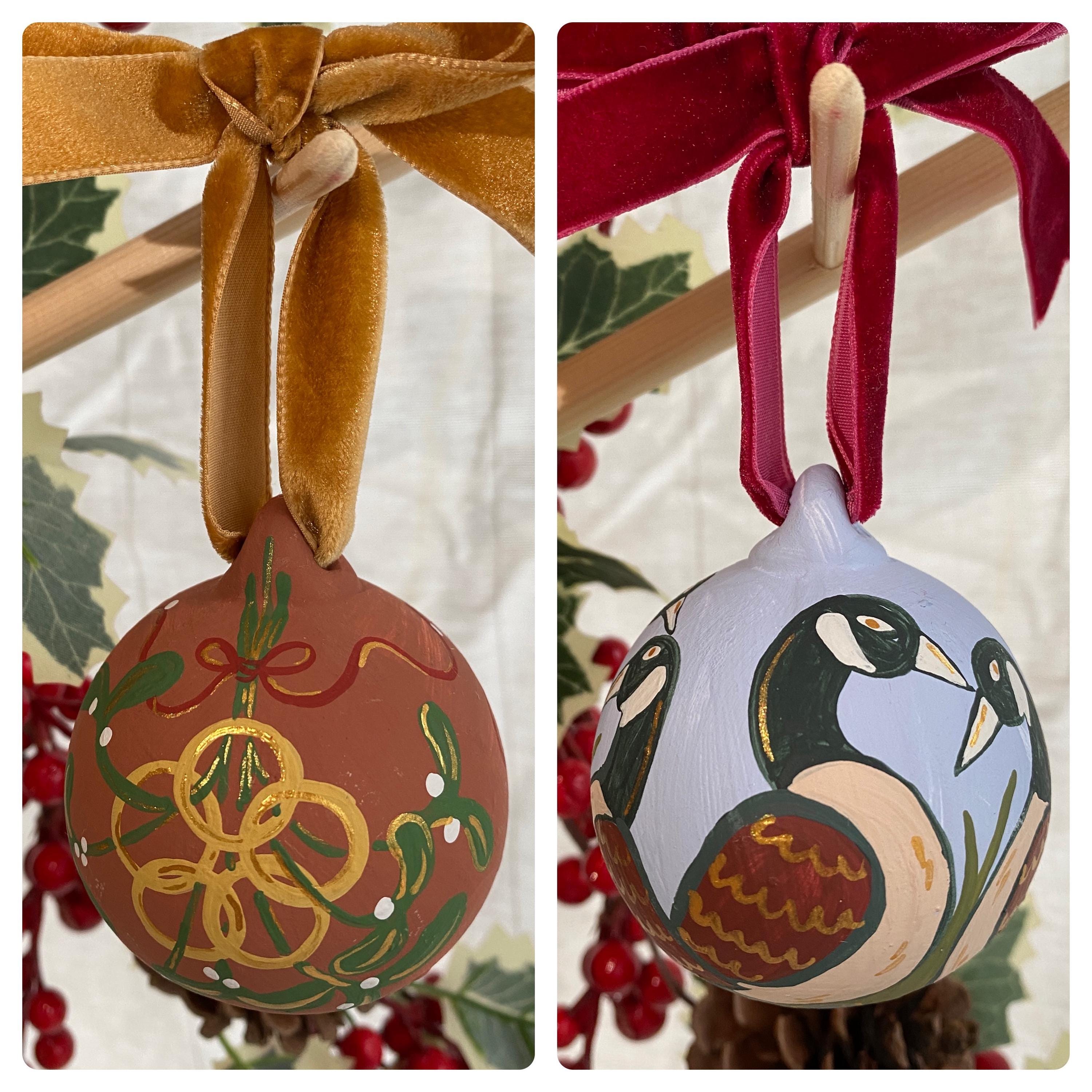 Individual - Twelve Days of Christmas Baubles Hand Painted - Etsy UK