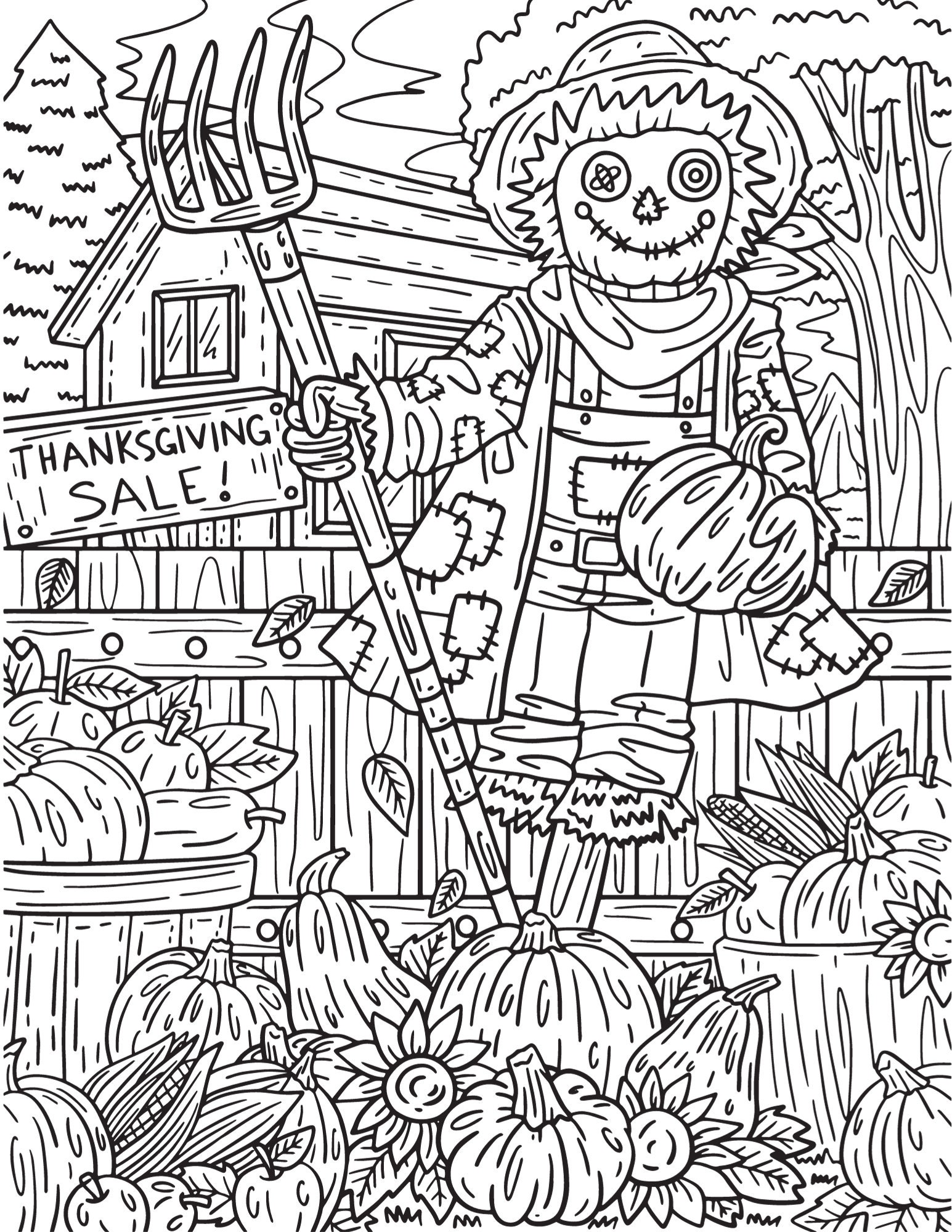 Adult Fall Themed Coloring Pages - Etsy