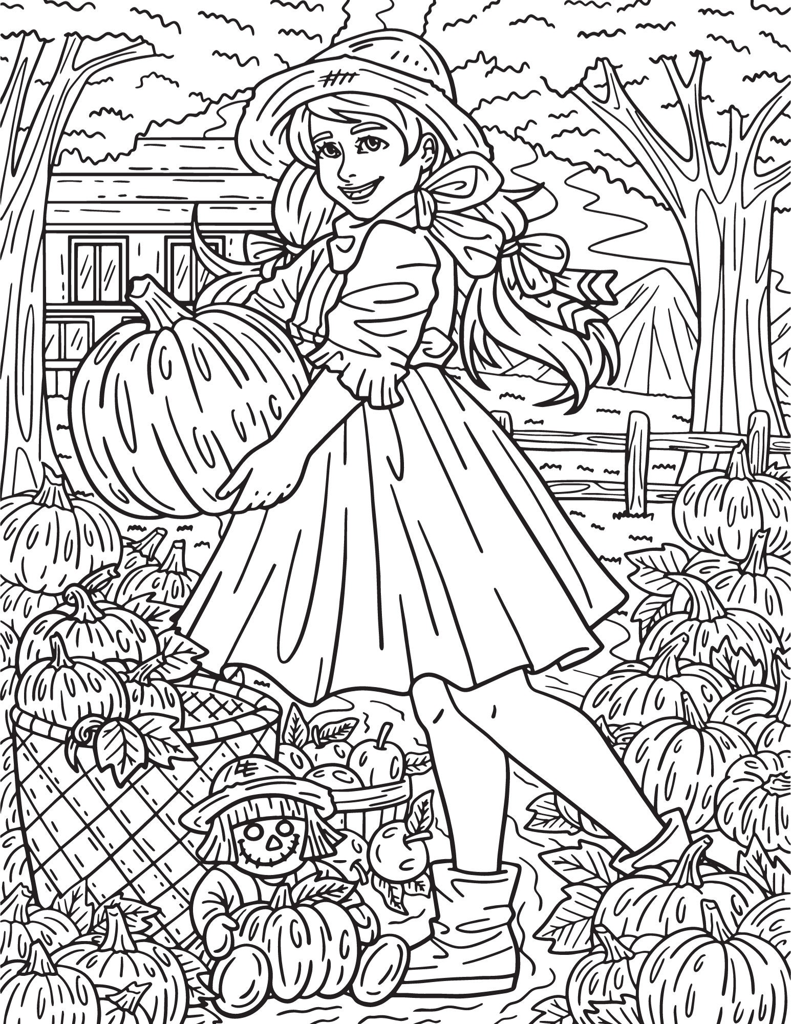 Adult Fall Themed Coloring Pages - Etsy