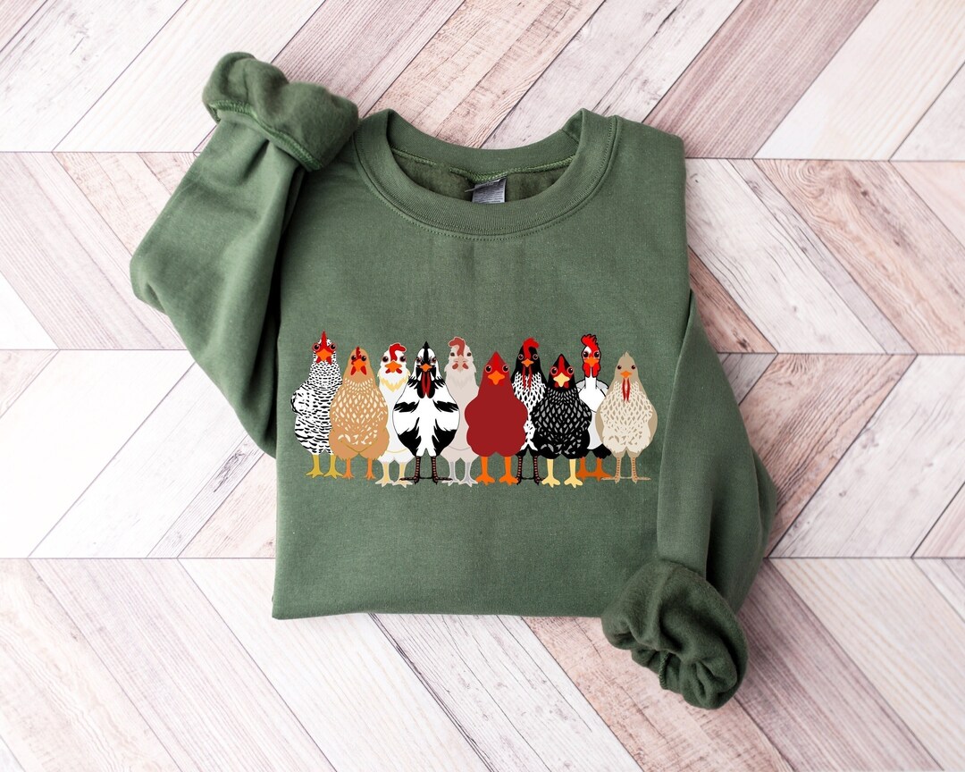 Chickens Funny Shirt, Roosters Sweatshirt, Chickens Women Sweater, Cute ...