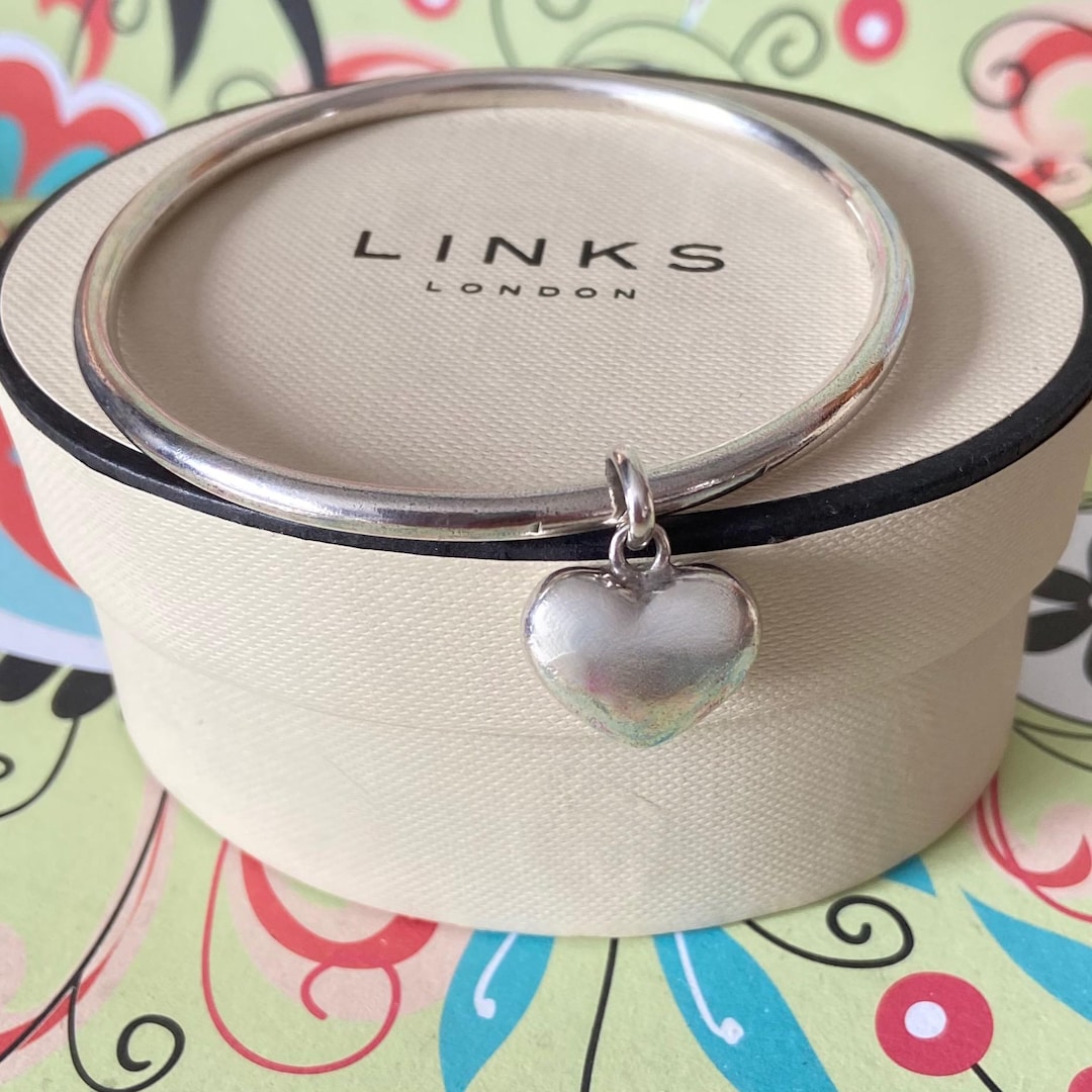 Rare Sterling Silver Links of London Bangle With Links of London Puffed ...