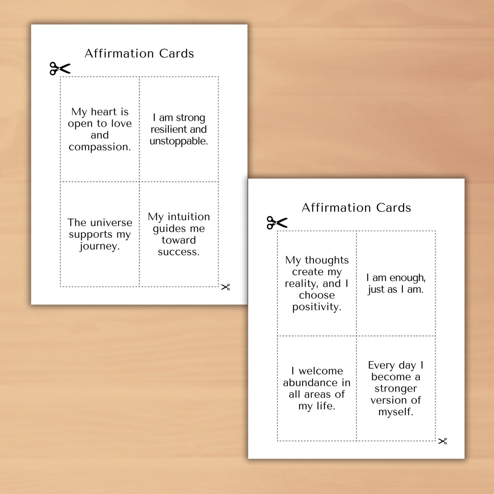 Self-love Affirmation Cards: Daily Positive Mindset (printable PDF Set ...